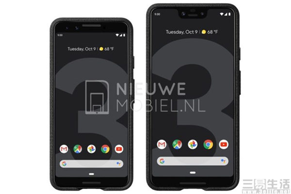 谷歌Pixel 3系列官方渲染图现身，传闻已被证实—移动终端—三易生活—E生活·E科技